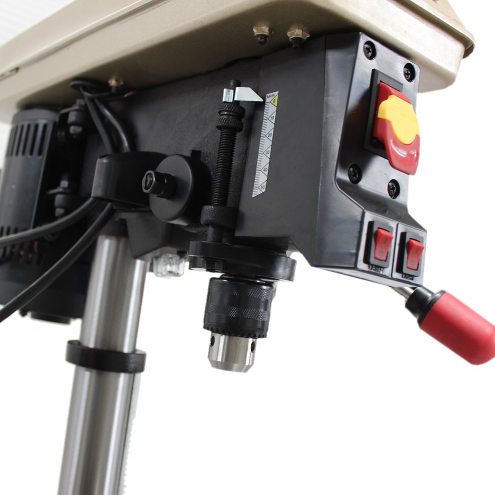 BUCKTOOL Drill Press 10 inch 5 Speed Laser Track Guided Bench